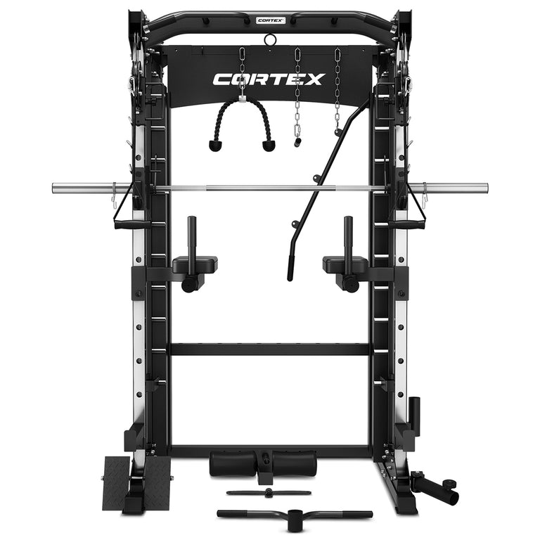 CORTEX SM-26 6-in-1 Power Rack with Dual Stack Smith & Cable Machine ...
