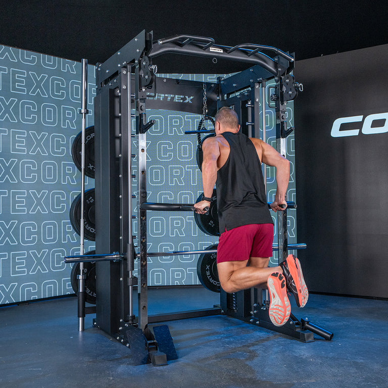 CORTEX SM-26 6-in-1 Power Rack with Dual Stack Smith & Cable Machine ...