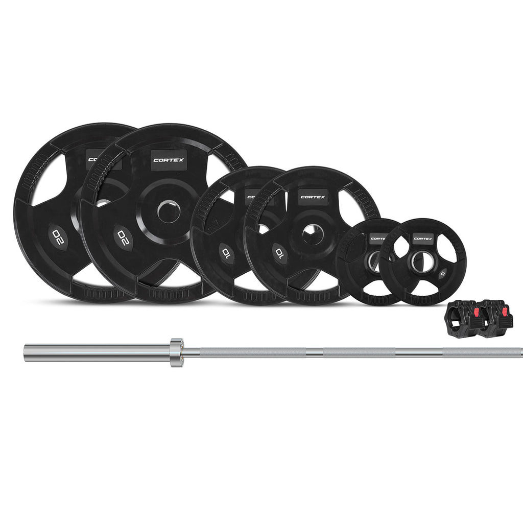 CORTEX 90kg Tri-Grip V2 50mm Olympic Barbell Set – Lifespan Fitness