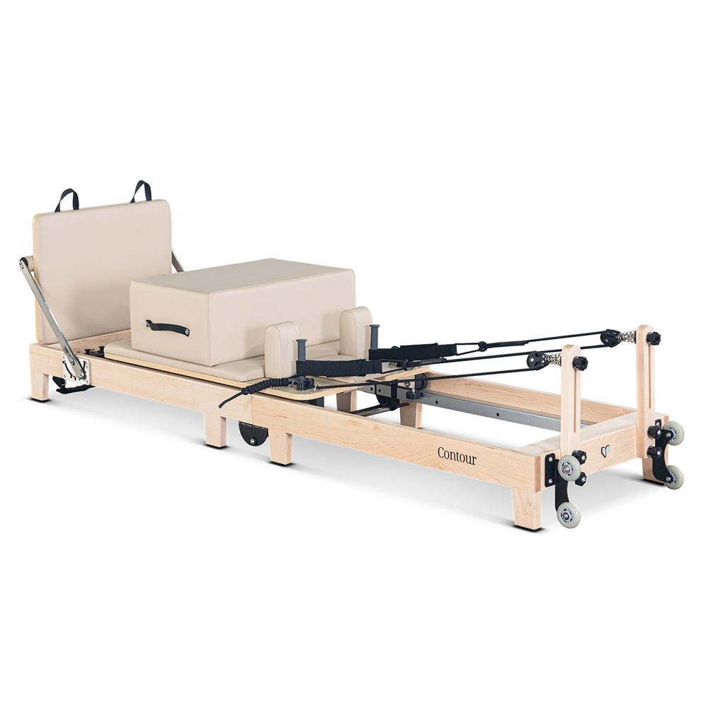 Lifespan Fitness Contour Folding Wooden Pilates Reformer Machine Beige