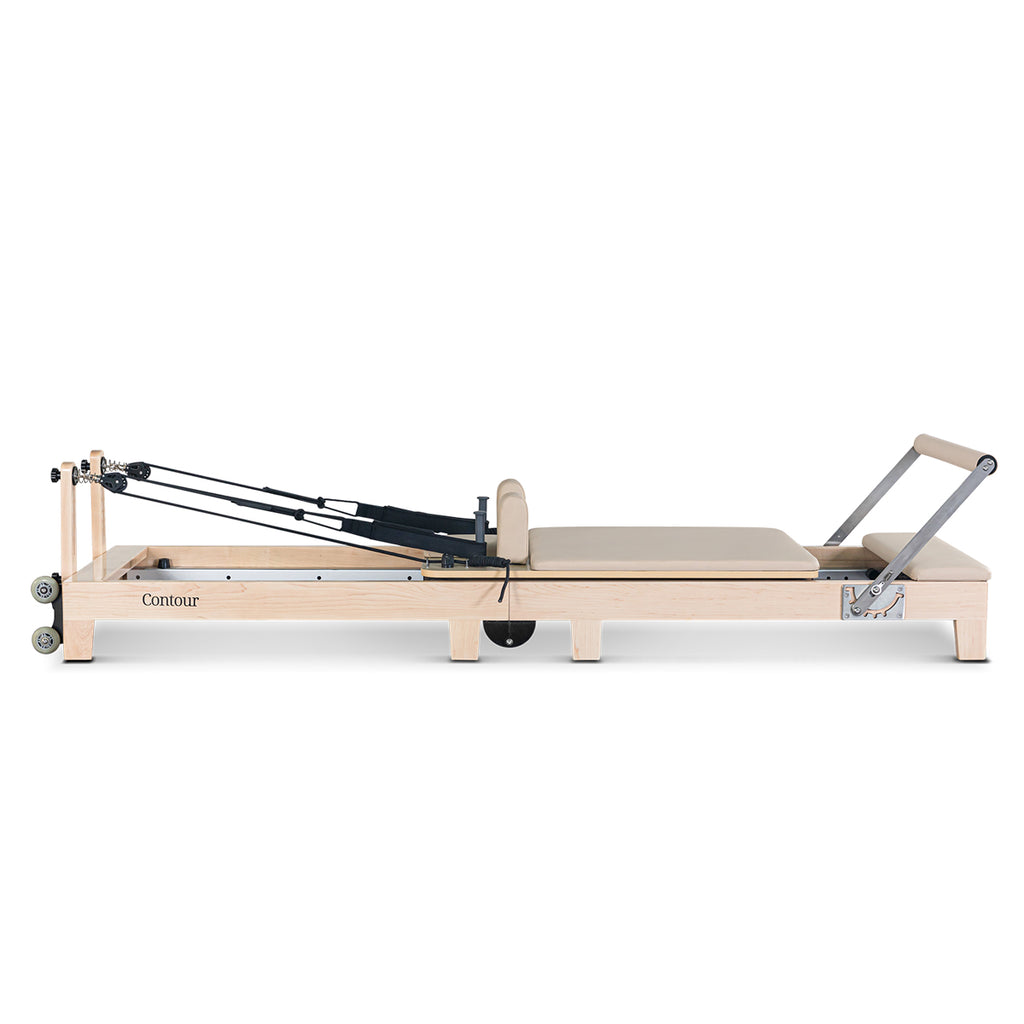 Lifespan Fitness Contour Folding Wooden Pilates Reformer Machine Beige