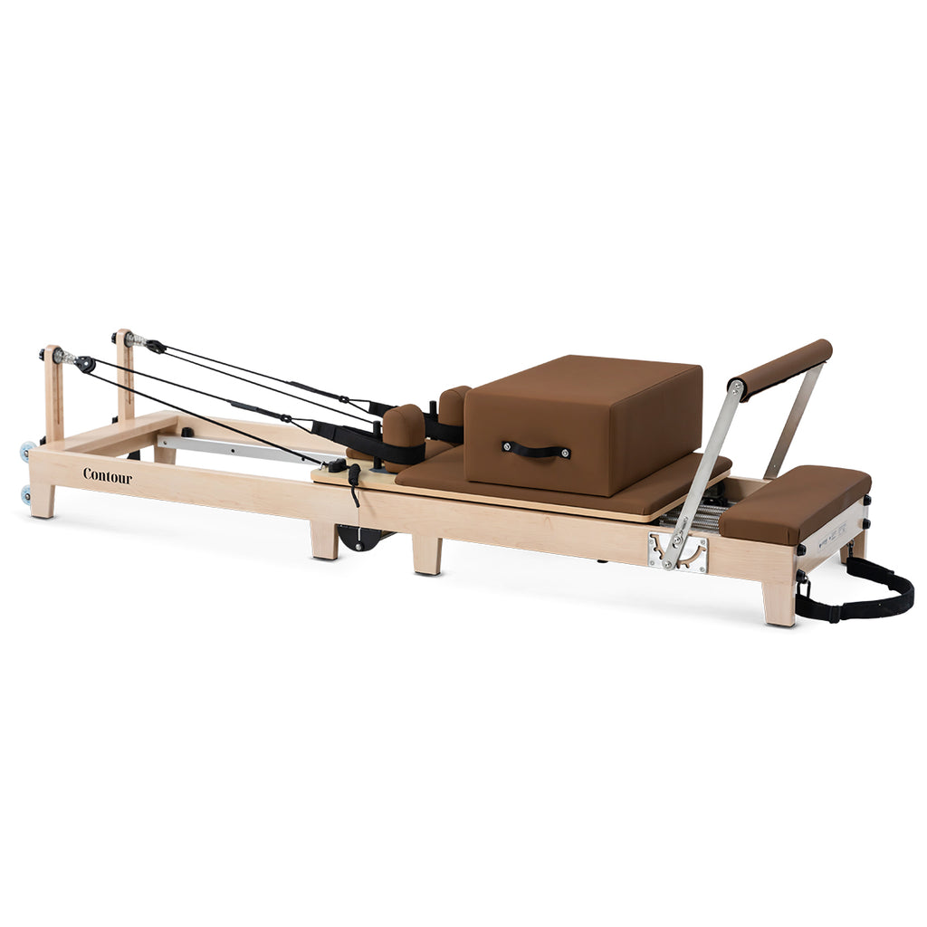 Lifespan Fitness Contour Folding Wooden Pilates Reformer Espresso