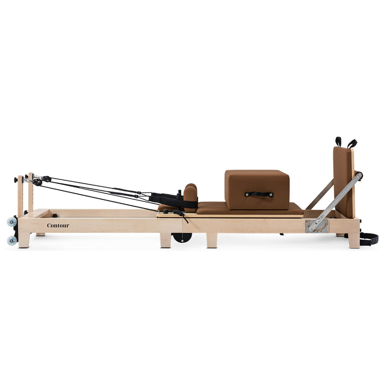 Lifespan Fitness Contour Folding Wooden Pilates Reformer Espresso