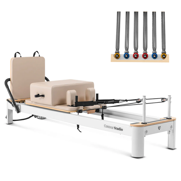 Contour Studio Commercial Pilates Reformer Machine Beige – Lifespan Fitness