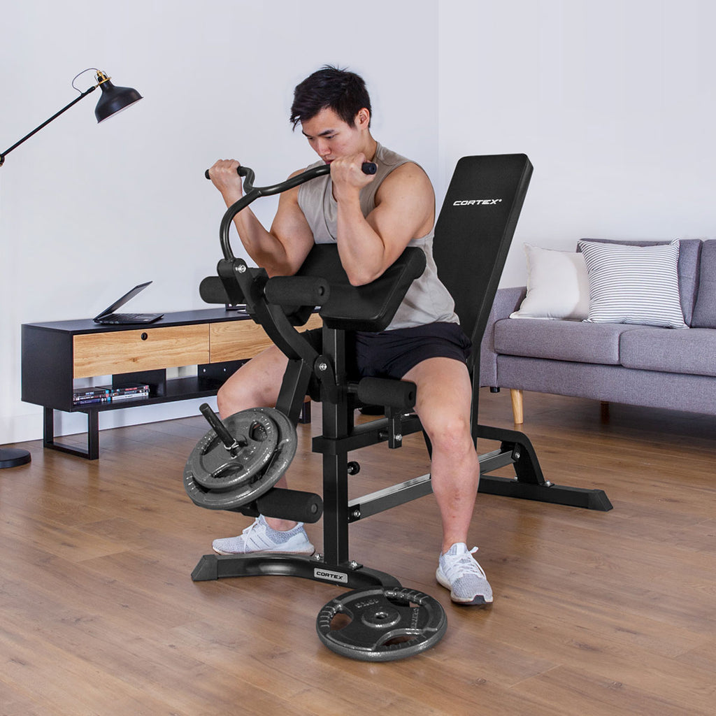 CORTEX BN-11 Exercise FID Bench with Preacher Pad & Leg Extension ...