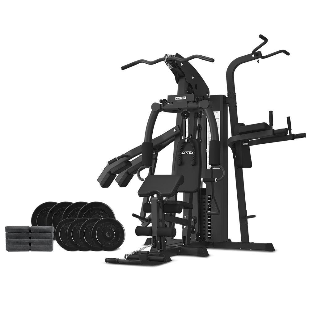 CORTEX GS7 Multi Station Home Gym with 98kg Weight Stack + 60kg Weight ...