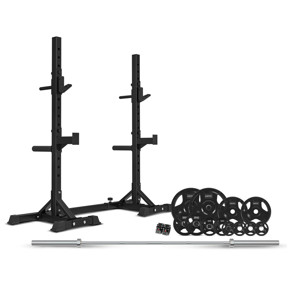 CORTEX SR-10 Squat Rack Package + 100kg Olympic Tri-Grip Weight Plates ...