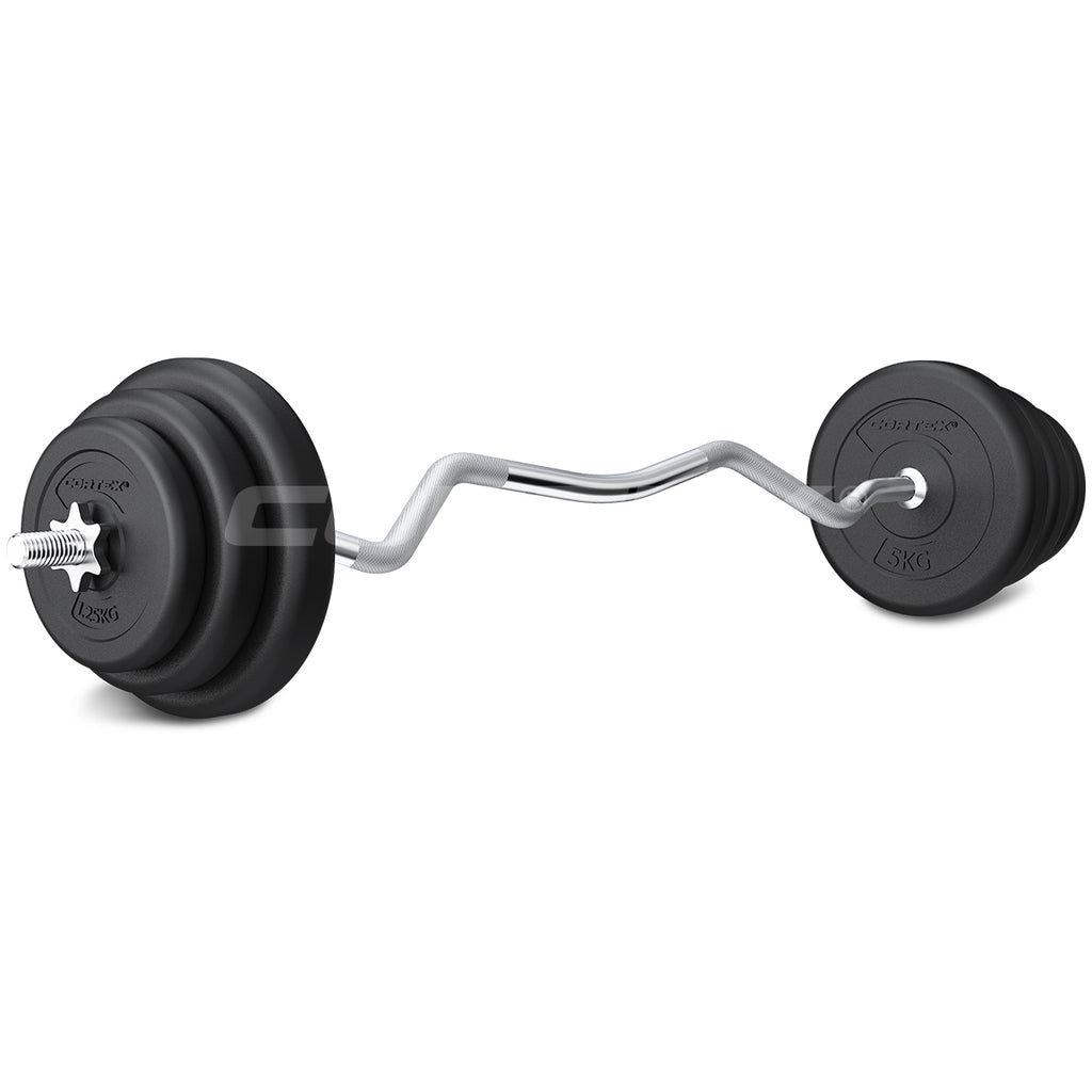 CORTEX 40kg EnduraShell Curl Bar Weight Set – Lifespan Fitness