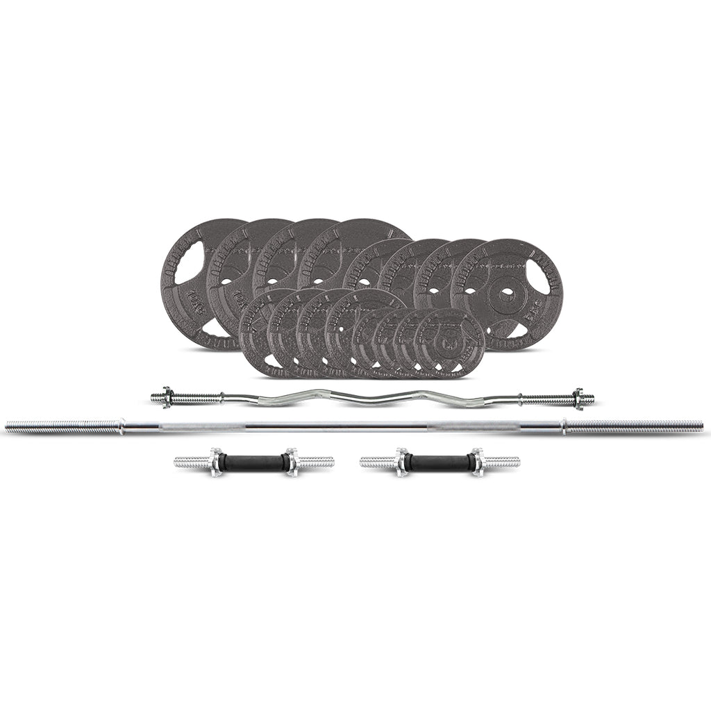 CORTEX 90kg Tri-Grip 25mm Standard Barbell Weight Set – Lifespan Fitness