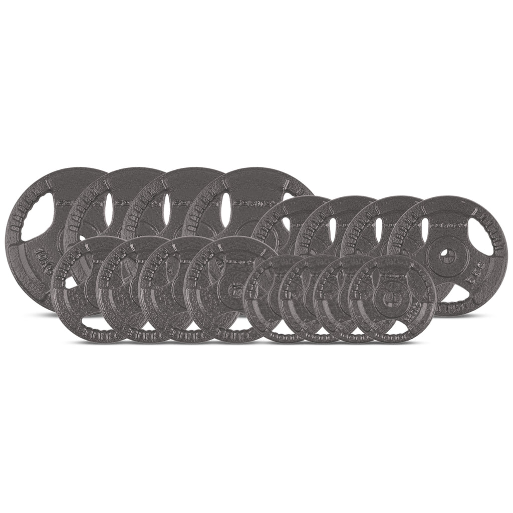 CORTEX 90kg Tri-Grip 25mm Standard Barbell Weight Set with Weight Tree ...